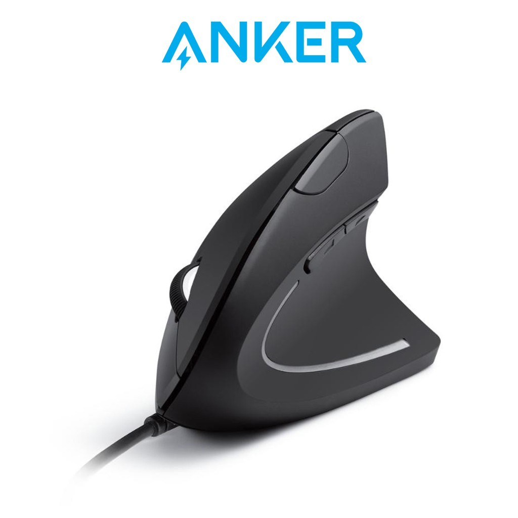 Anker Ergonomic Optical USB Wired Vertical Mouse With 1000/1600 DPI, 5 ...