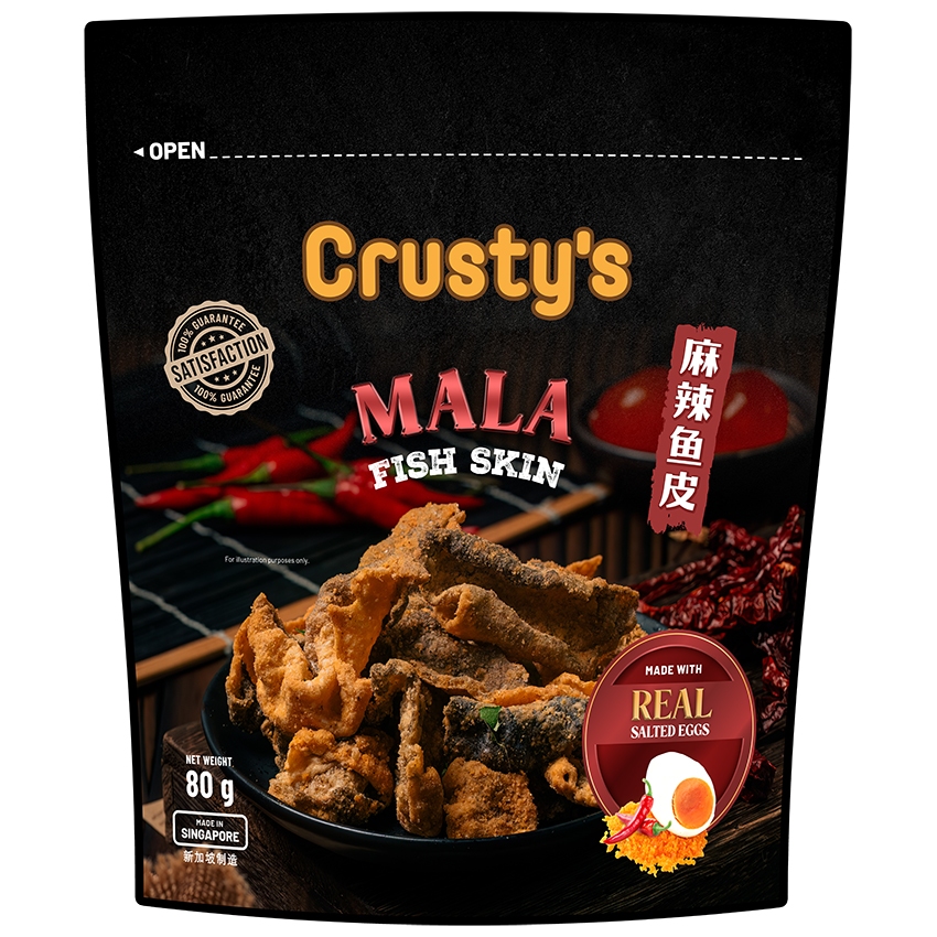 Crusty's Mala Salted Egg Fish Skin (80g Packet) | Shopee Singapore