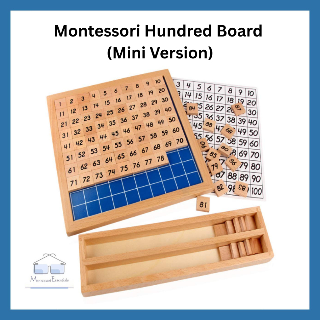 Montessori Hundred Board - Counting Numbers 1 to 100 (Mini Version ...