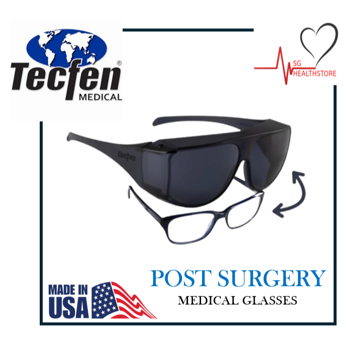 Tecfen Medical Post Surgery Glasses, Fit-Over Sunglasses for Cataract ...