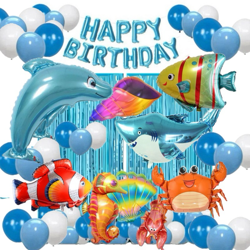 [Ready Stock] Under The Sea| Marine life|Oceans Happy Birthday balloons ...