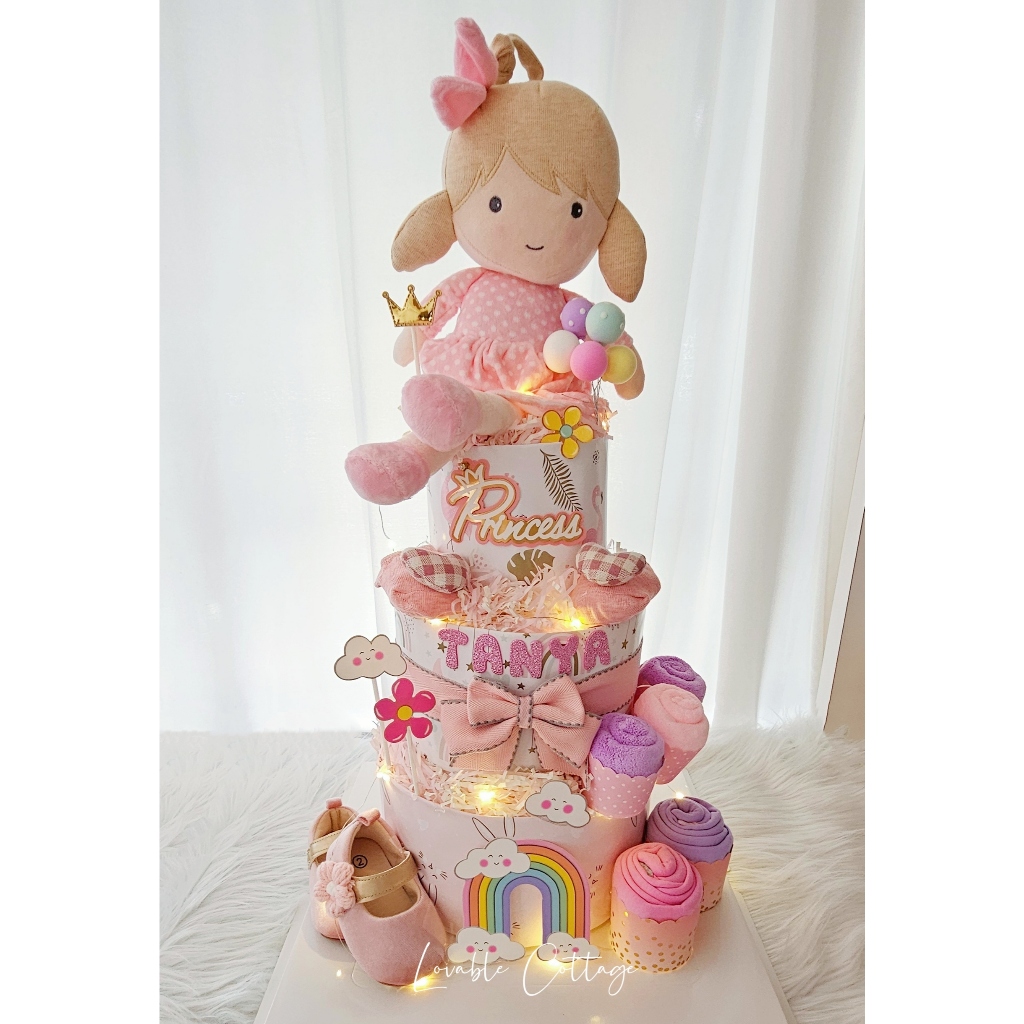Baby hamper 3 tier Baby shower gifts diaper cakes 100days newborn ...