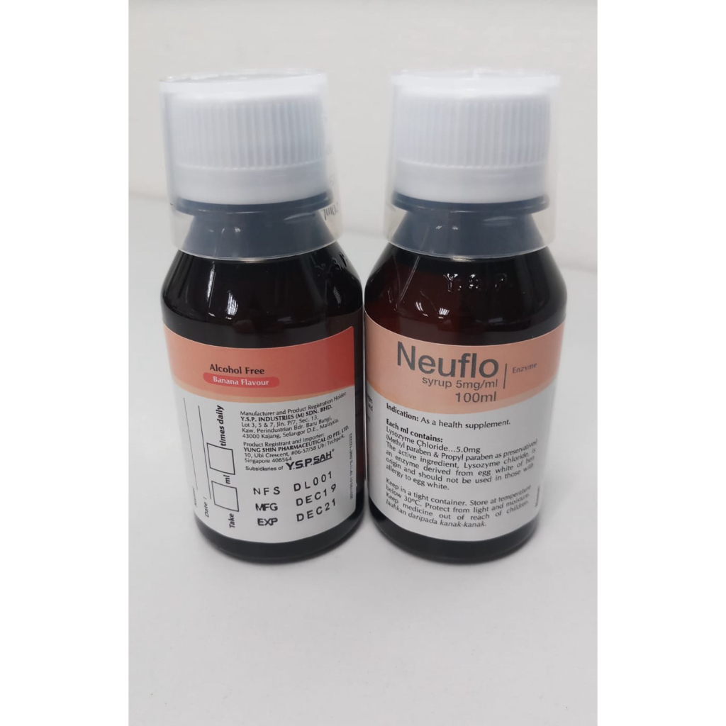 Neuflo (Lysozyme Chloride) 5mg/ml syrup 100ml | Shopee Singapore