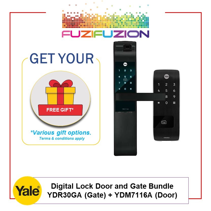 Yale YDR30GA Gate + YDM7116A Door Digital Lock Bundle | Shopee Singapore