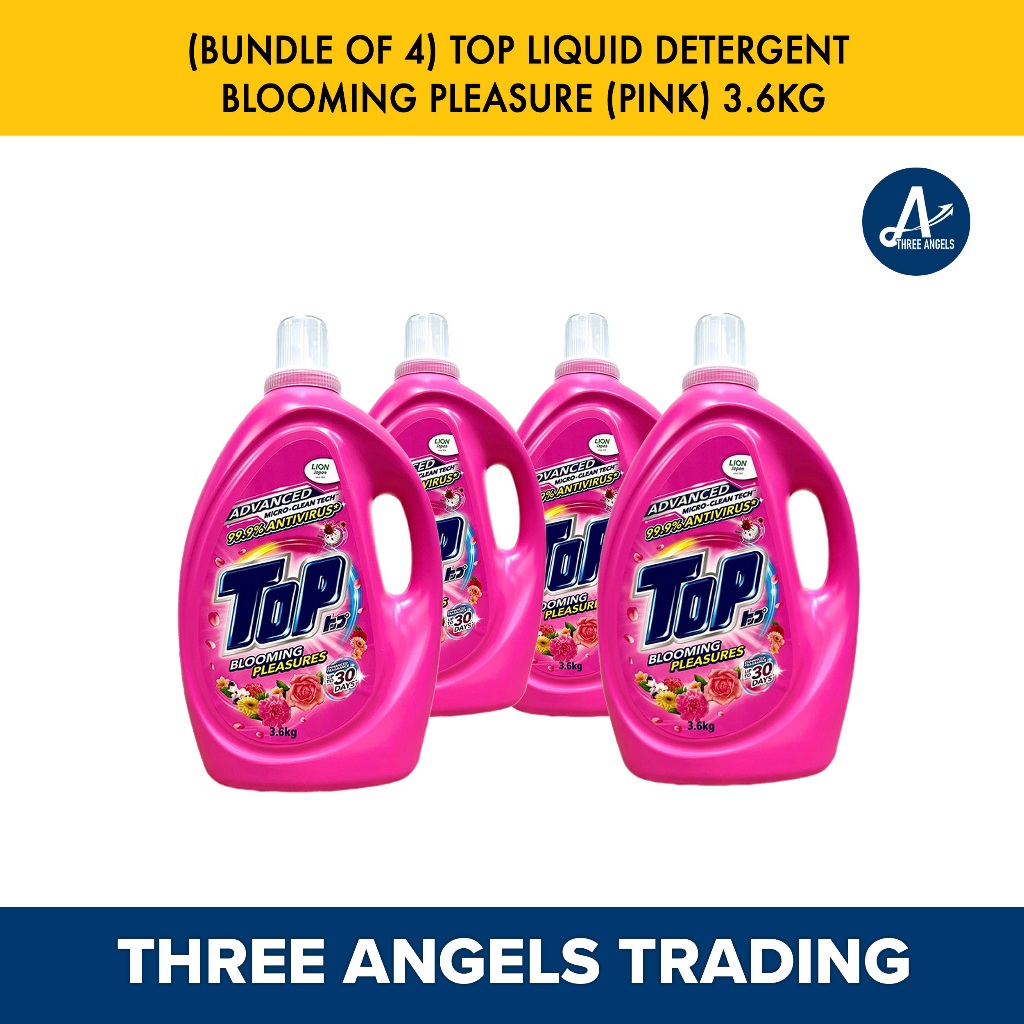 (Bundle of 4) TOP Liquid Detergent - Blooming Pleasure (Pink) 3.6kg ...