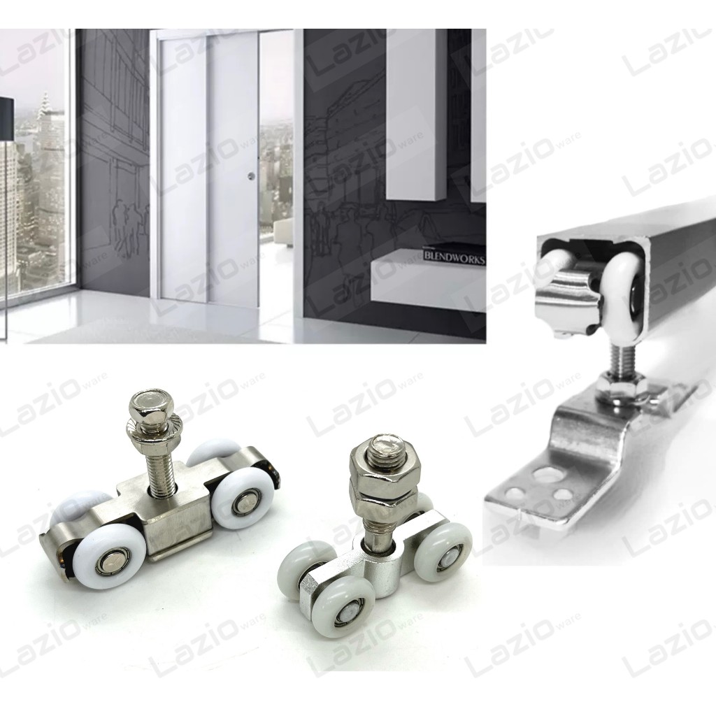 Sliding roller wheel accessories aluminium hanging U rail track ...