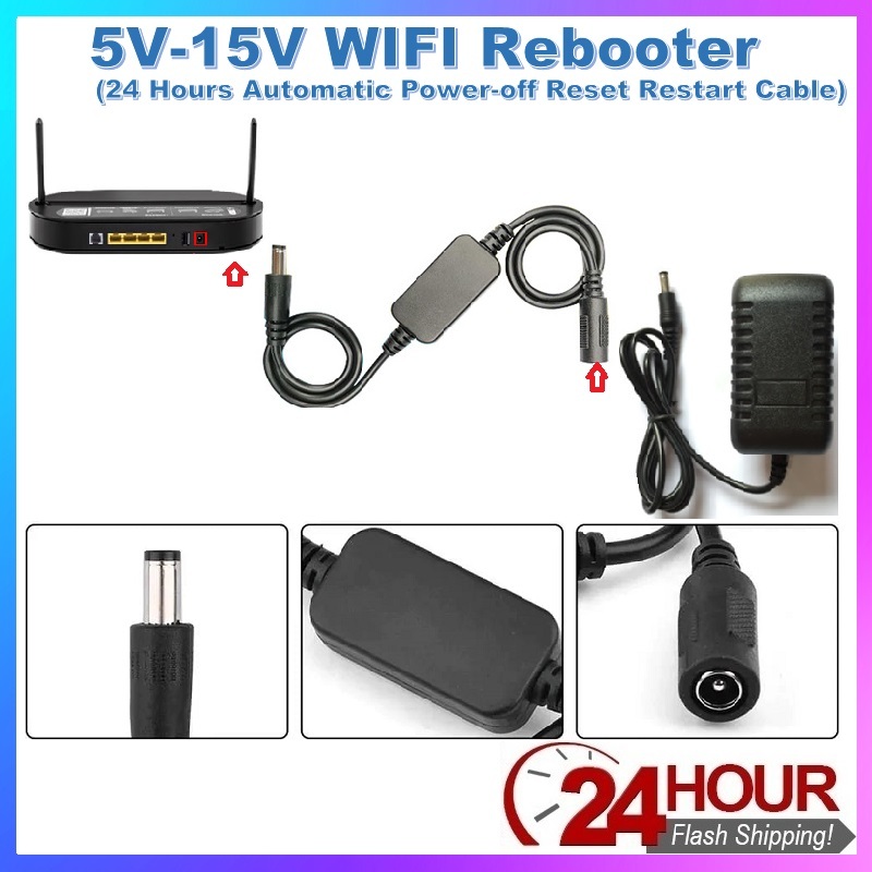 5V-15V DC 5.5x2.1mm WiFi Rebooter 24 Hours Timer Controller Automatic ...