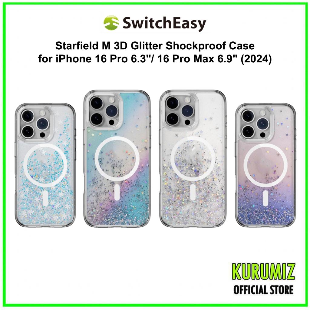 SwitchEasy Starfield M 3D Glitter Shockproof Case for iPhone 16 SERIES ...