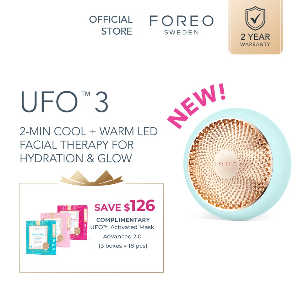 FOREO UFO 3 Deep Face Moisturiser - 5-in-1 Facial Spa | Red Light ...