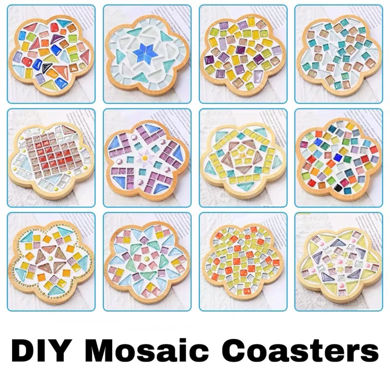 [SG] DIY Mosaic Art Wooden Coaster | DIY Coaster | Mosaic Coaster ...