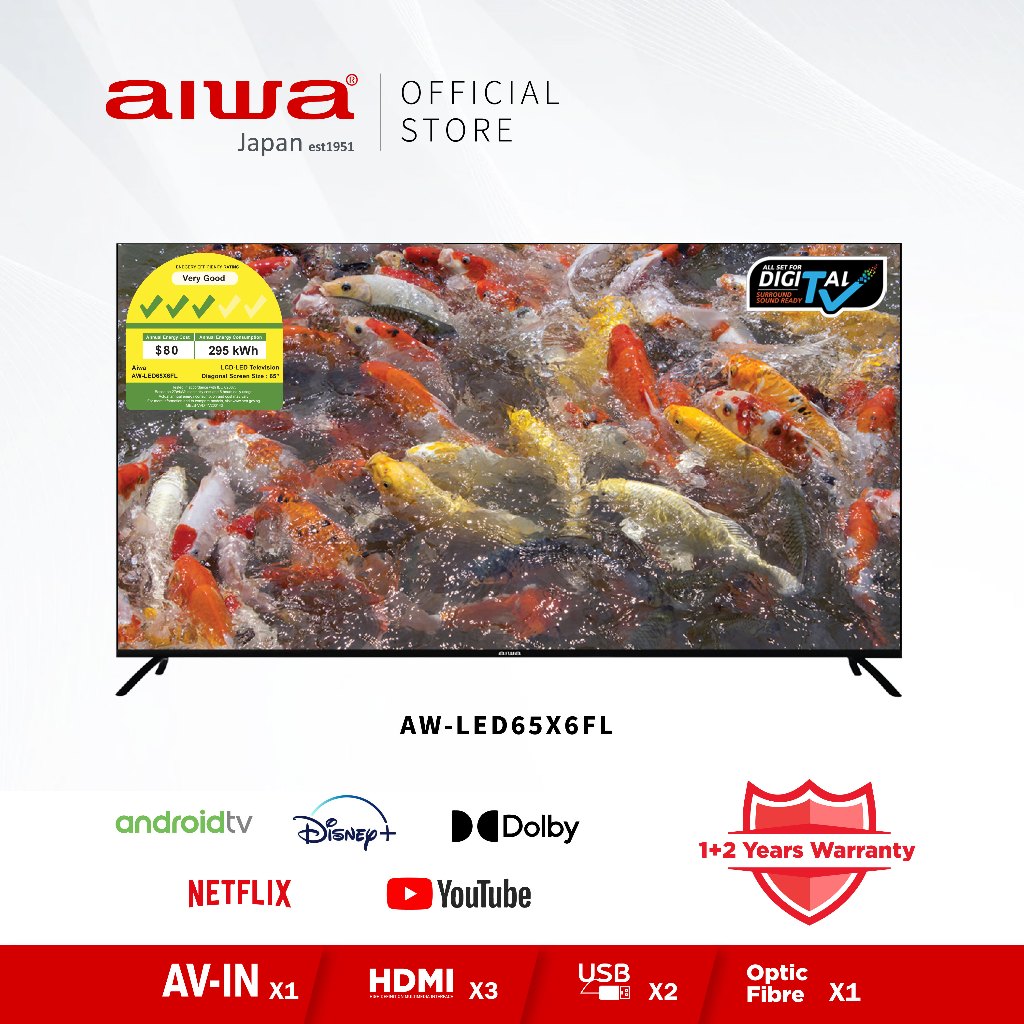 AIWA 65" LED UHD Frameless ANDROID TV (AW-LED65X6FL) | Shopee Singapore