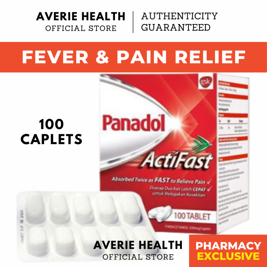 Panadol Actifast 100s | Paracetamol for Fast Pain Relief, Headache ...