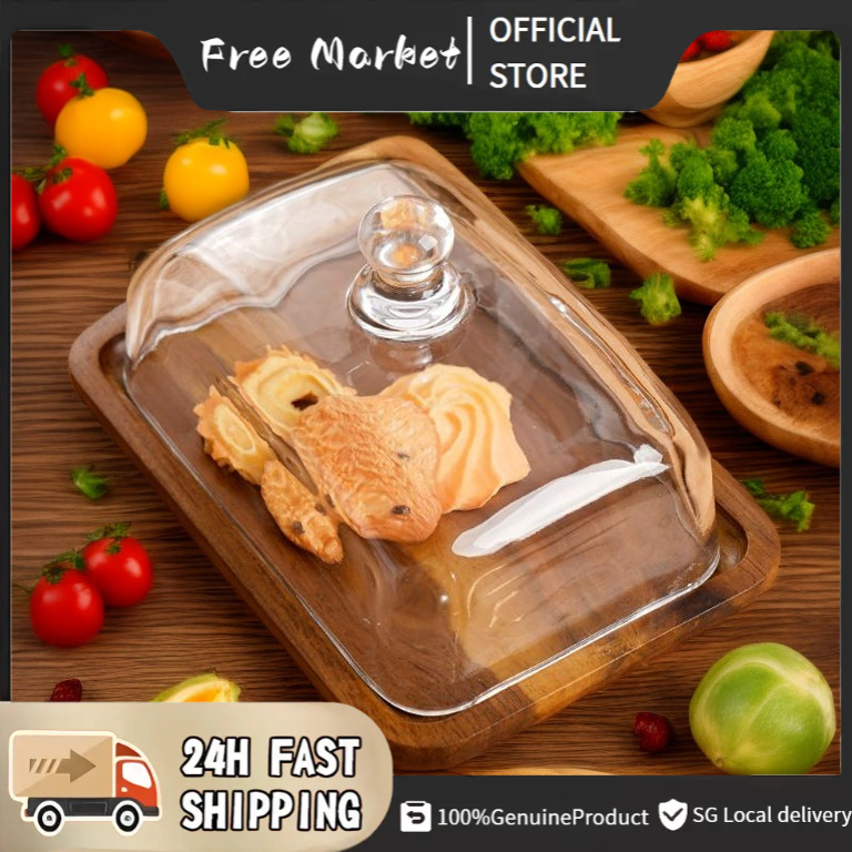 【SG Local delivery】Rectangular butter dish with glass lid cheese butter ...