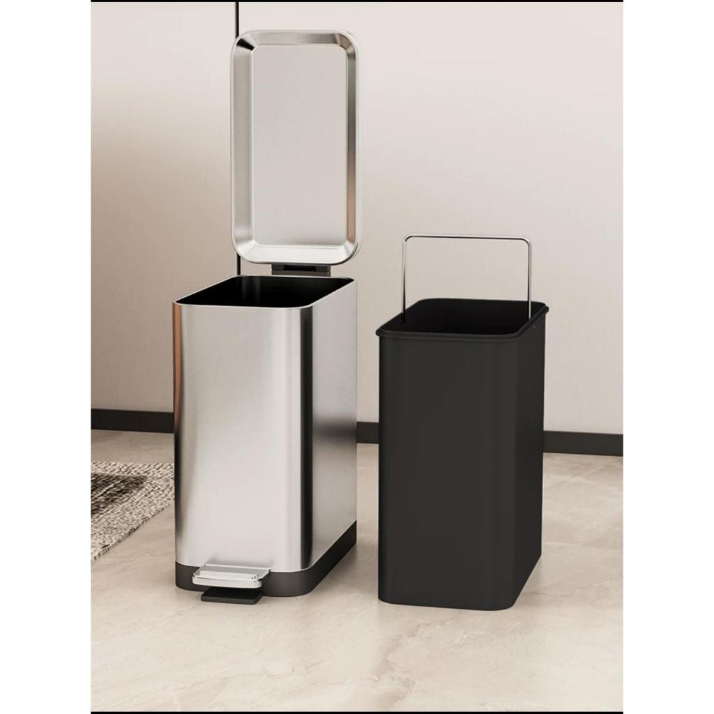 6LStainless Steel Soft Closing Trash Can with Foot Pedal | Dent-Free ...