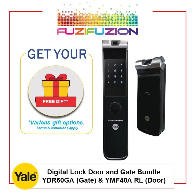 Yale YDR50GA Gate + YMF40A RL Door Digital Lock Bundle | Shopee Singapore