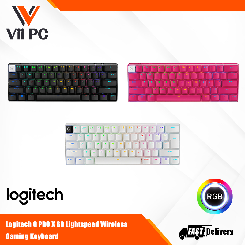 Logitech G PRO X 60 Lightspeed Wireless Gaming Keyboard, LIGHTSYNC RGB ...