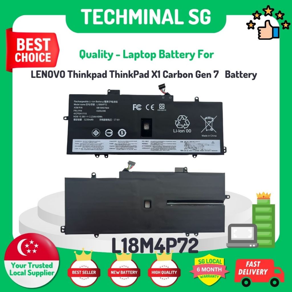 TECHMINAL -L18M4P72 LE L18C4P71 L18L4P71Battery Replacement for Lenovo ...