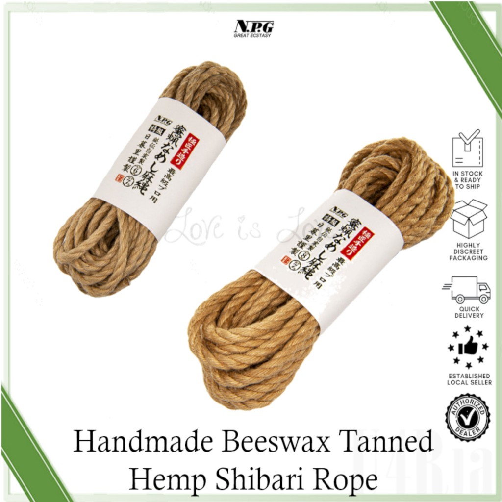 Japan NPG Handmade Beeswax Tanned Hemp Shibari Rope 7 m Long 6 mm Thick ...