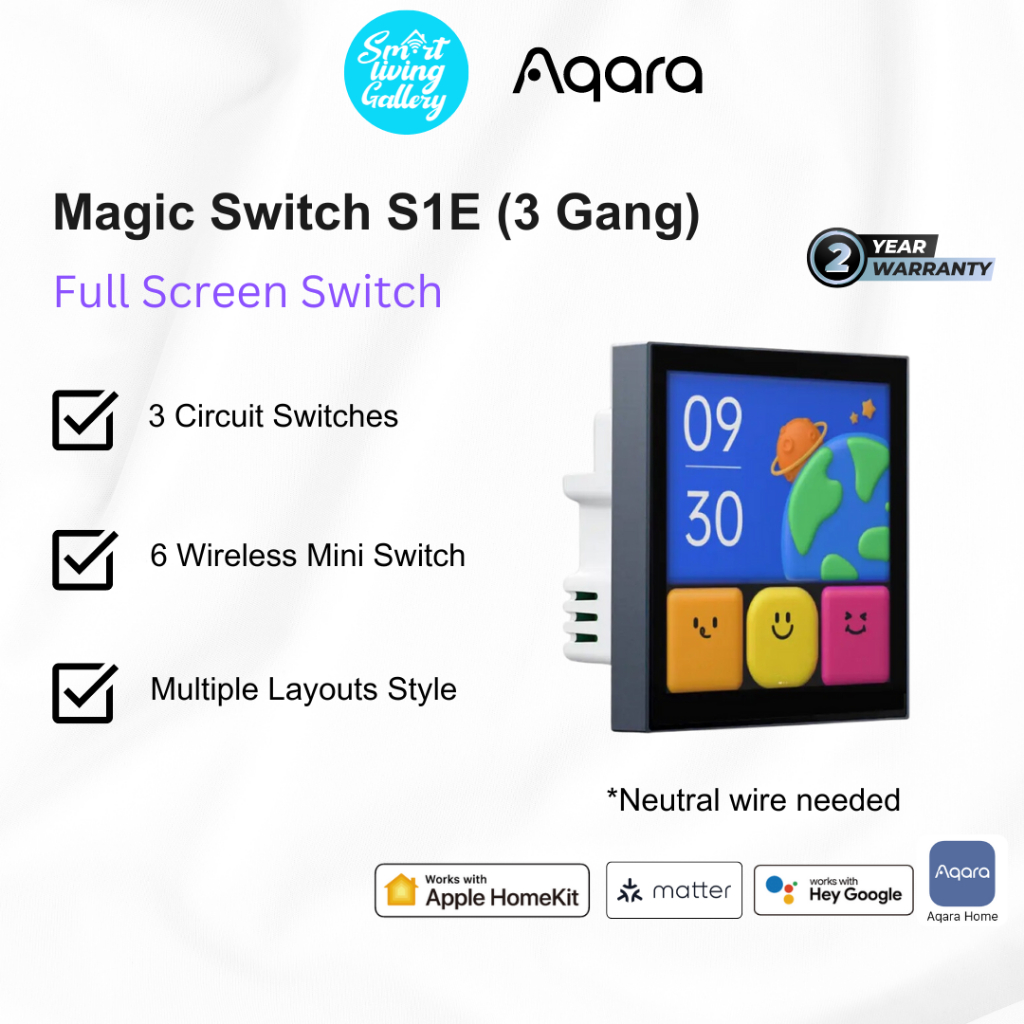 AQARA Smart Scene Magic Switch S1E Full Screen Switch Flexible Themes ...