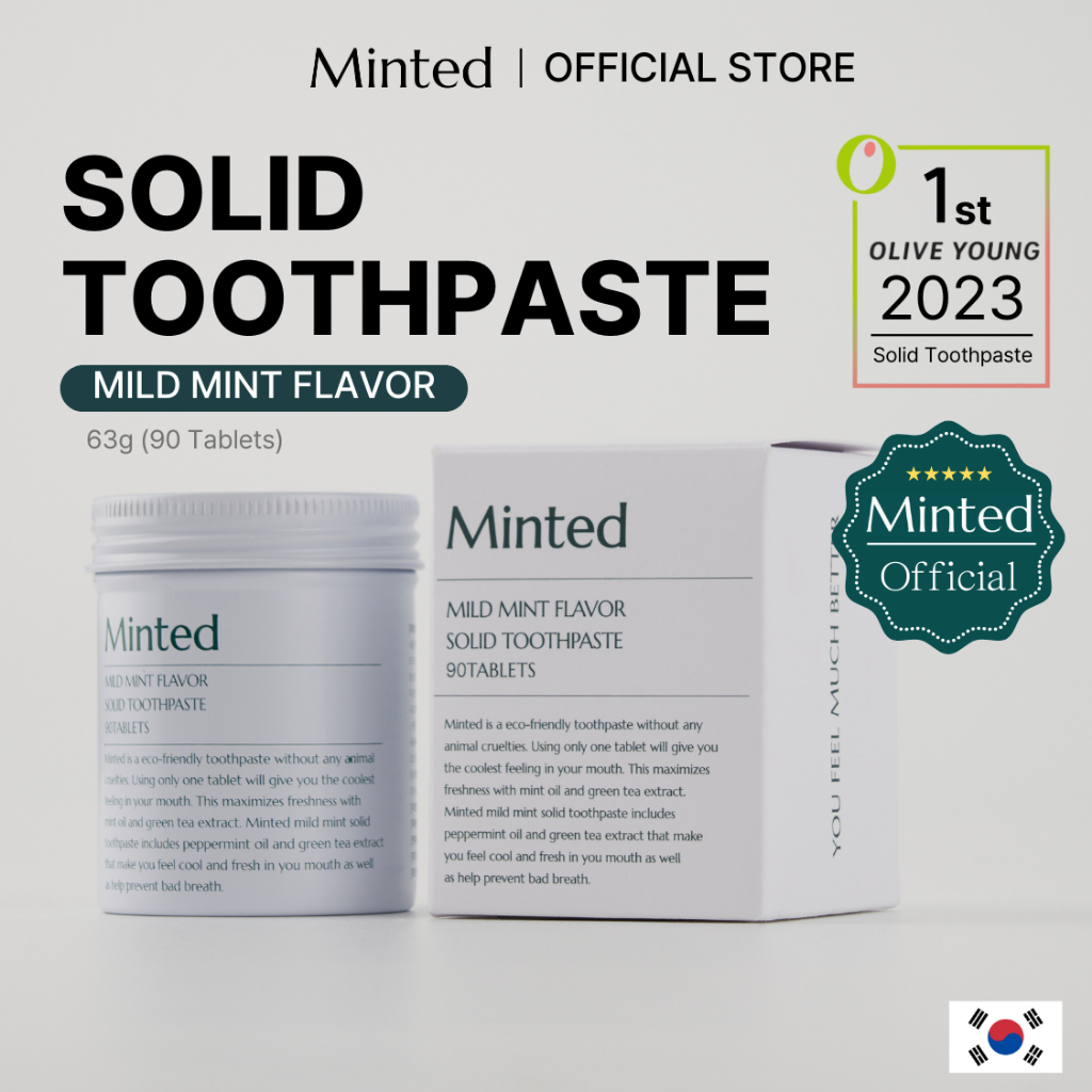 Minted Premium Mild Mint Solid Toothpaste 90 Tablets | Shopee Singapore