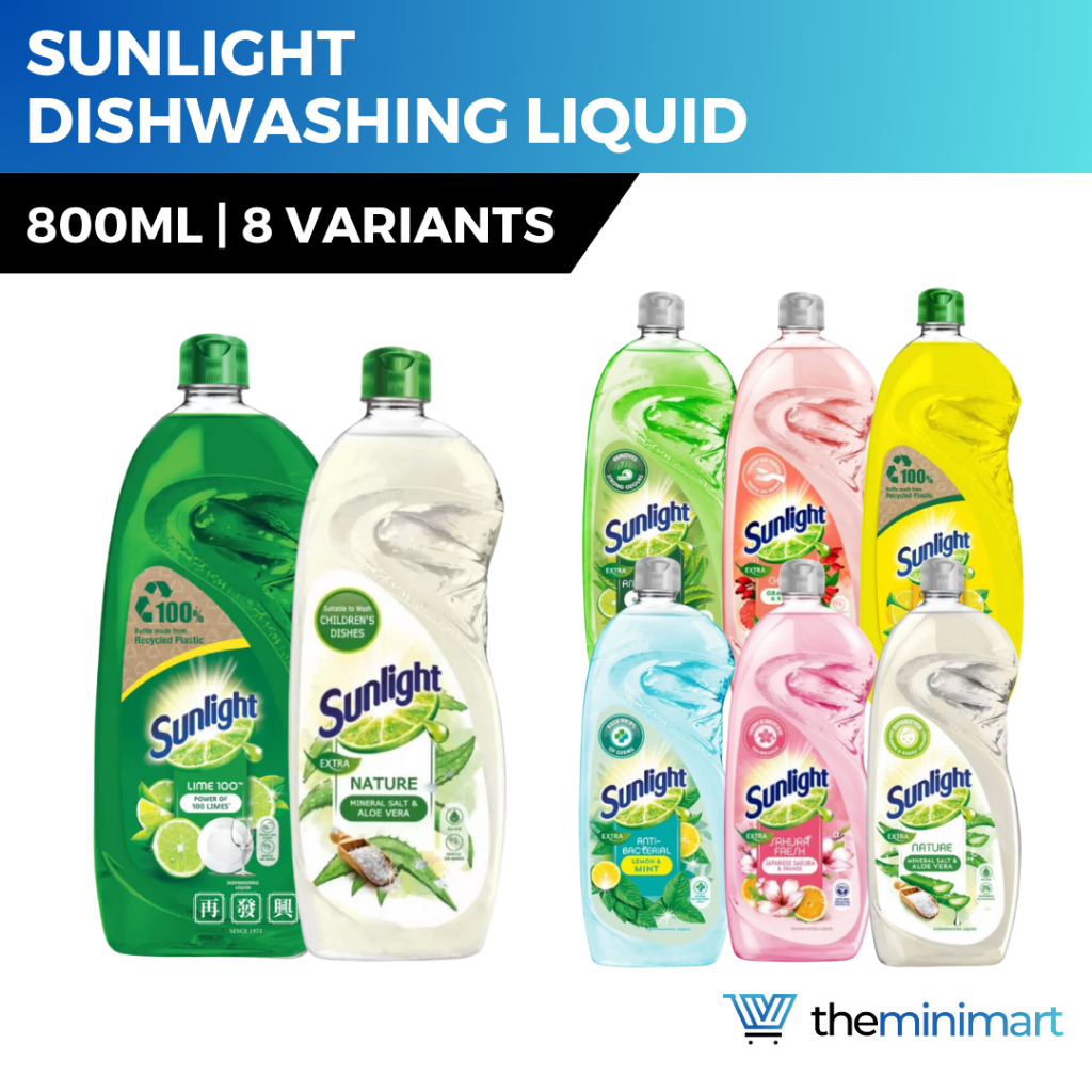 SunLight Dishwashing Liquid - 800ml, Extra Gentle, Anti-Bacterial ...