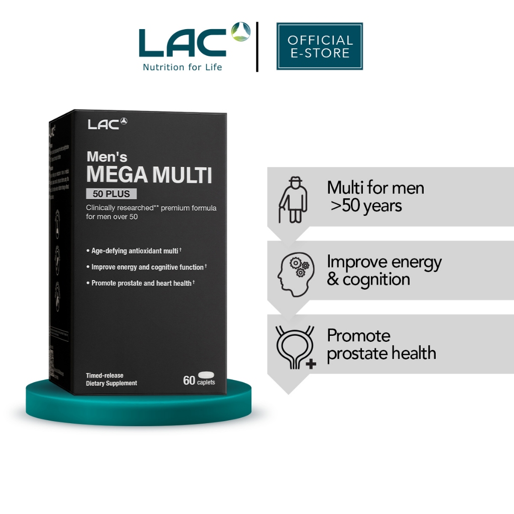 [LAC MEN'S] Mega Multi 50 Plus (60 caplets) | Shopee Singapore