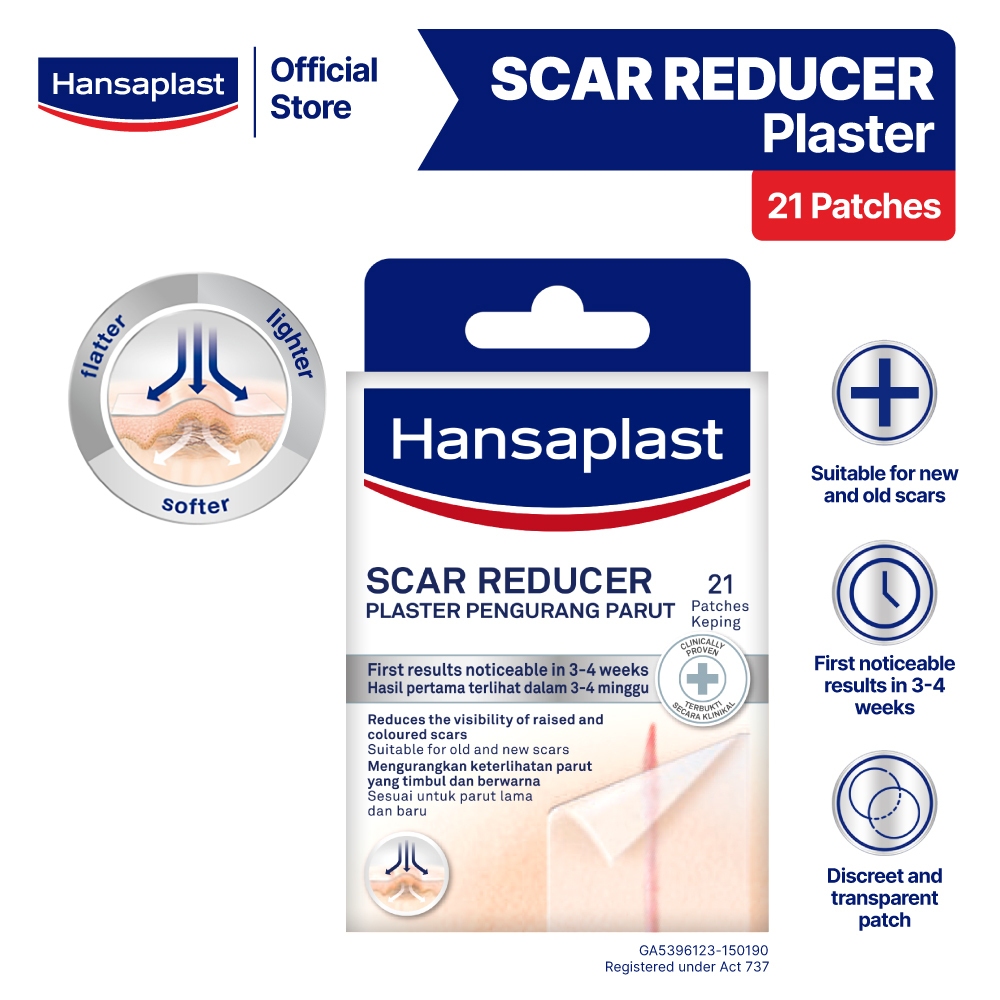 Hansaplast Scar Reducer 21'S / Lighter, Flatter, Softer Scar / Water ...