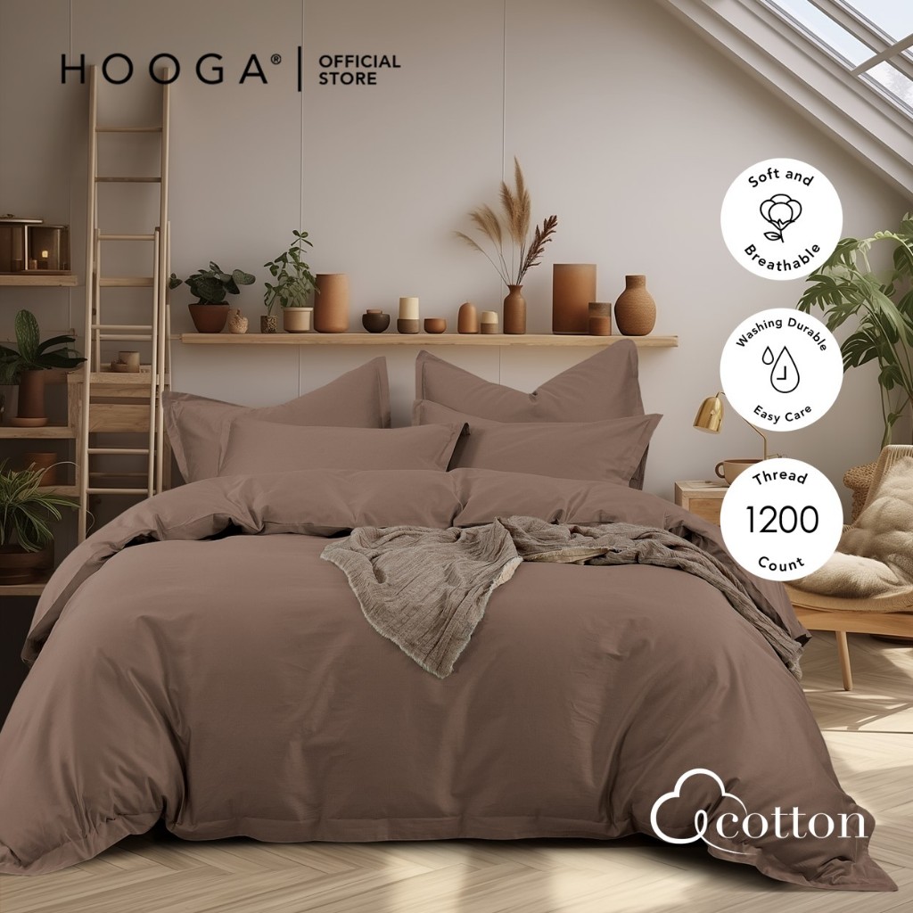 (8 NEW COLOURS) Hooga RALPHSON 1200TC Cotton Sateen Bedsheet Set ...