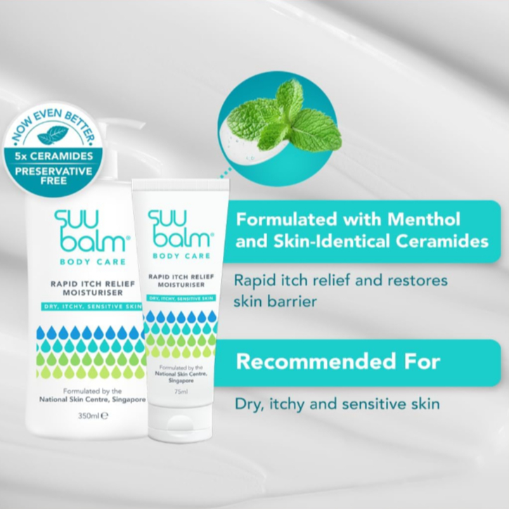 Suu Balm Rapid Ceramide Moisturiser (Rapid Itch Relief) Cream (2 x ...