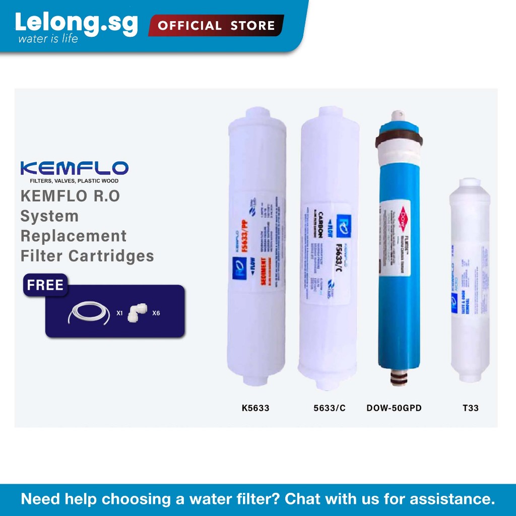 LELONG Kemflo Filters + USA Dow FilmTech RO Membrane | Inline RO Water ...