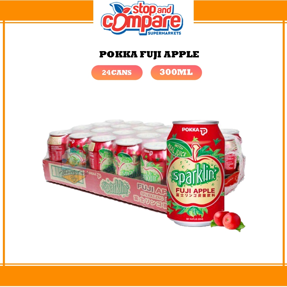 Pokka Sparkling Fuji Apple (24x 300ml) | Shopee Singapore