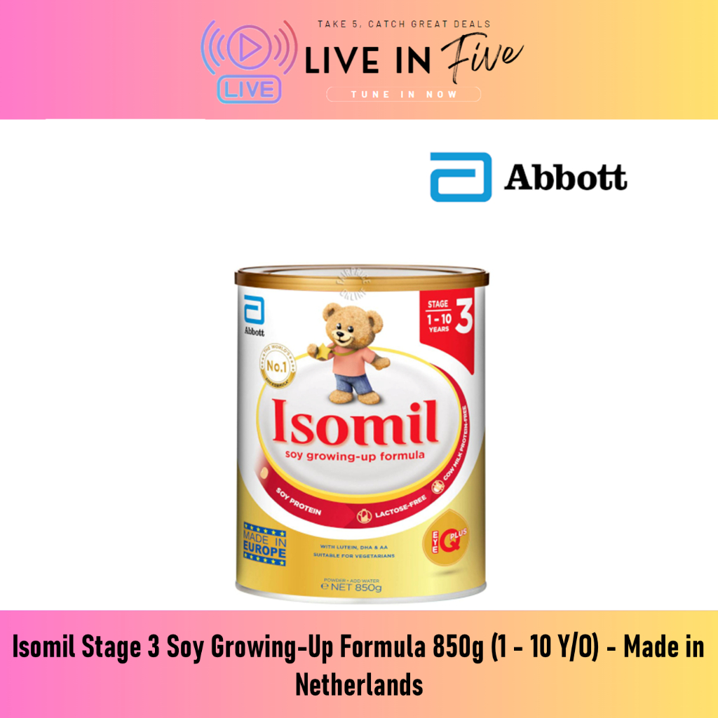 Isomil Stage 3 Soy Growing-Up Formula 850g (1 - 10 Y/O) - Made in ...