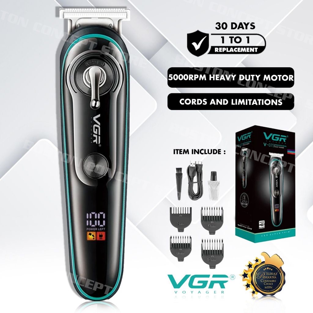 VGR V-075 Limited Edition Professional Hair Trimmer with LED Display, 4 ...