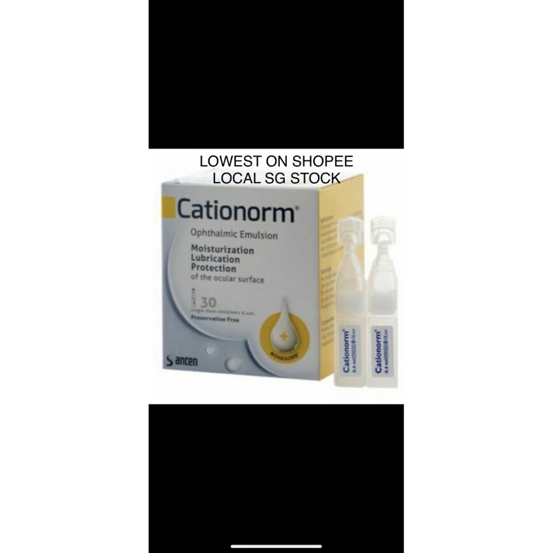 Cationorm Opthalmic Emulsion 30 x0.4mL LOCAL STOCK | Shopee Singapore