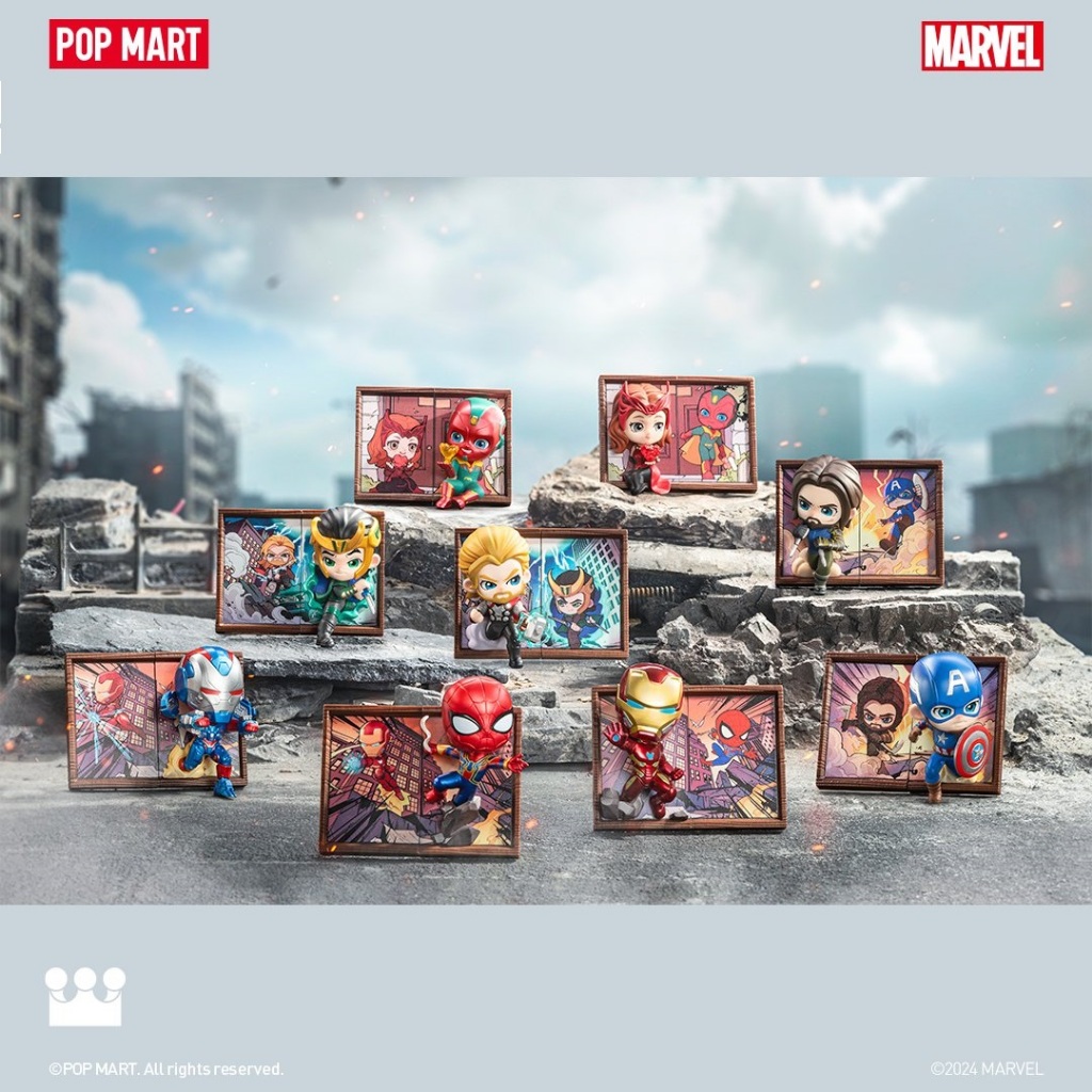 OFFICIAL POP MART Cute Popmart Marvel Photo Frame Series Thor Bucky ...