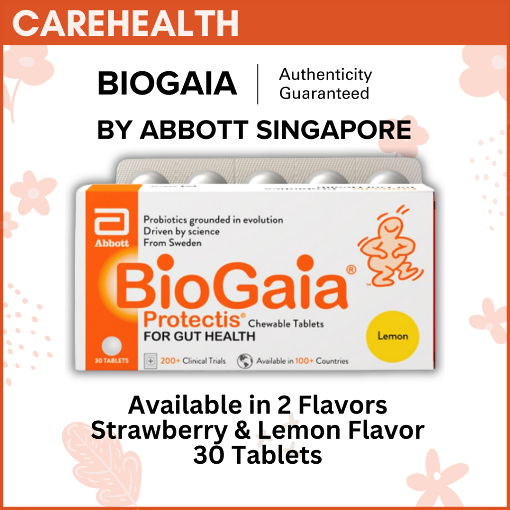 [ Abbott ] Biogaia Probiotics Tablets (Strawberry & Lemon Flavour) 30 ...