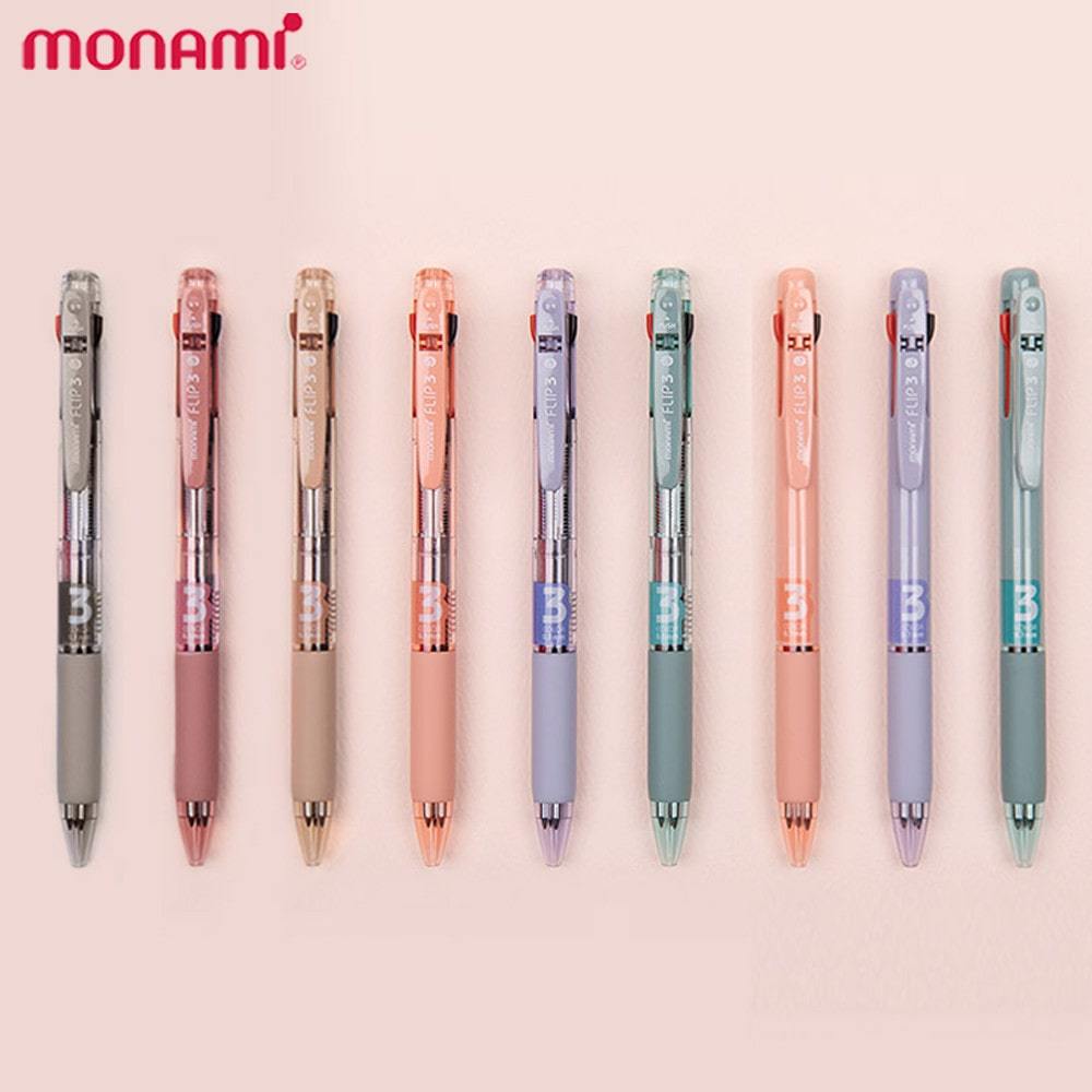 MONAMI FLIP 3 Multi Tri-Color Ballpoint Pen 0.38/0.5/0.7mm | Shopee ...