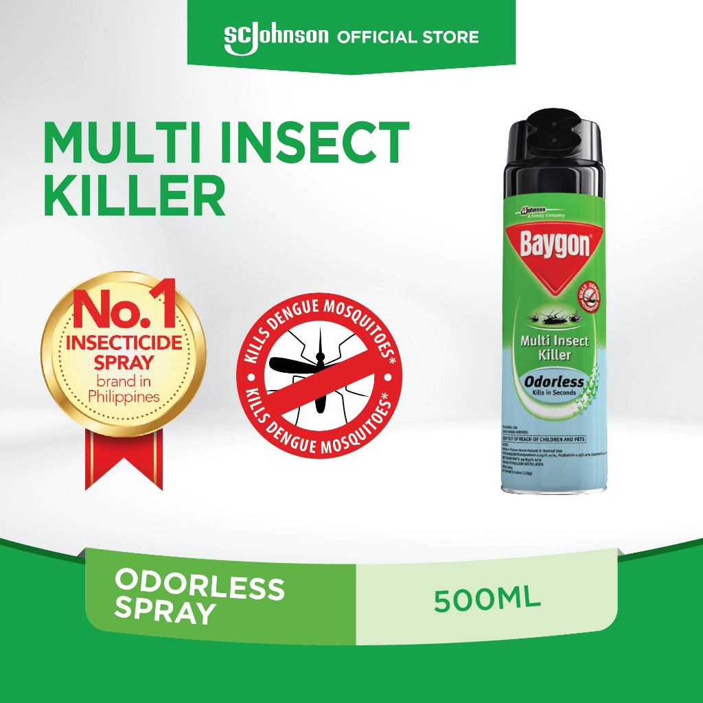 Baygon Odourless Multi Insect Killer Aerosol Spray 500ml | Shopee Singapore