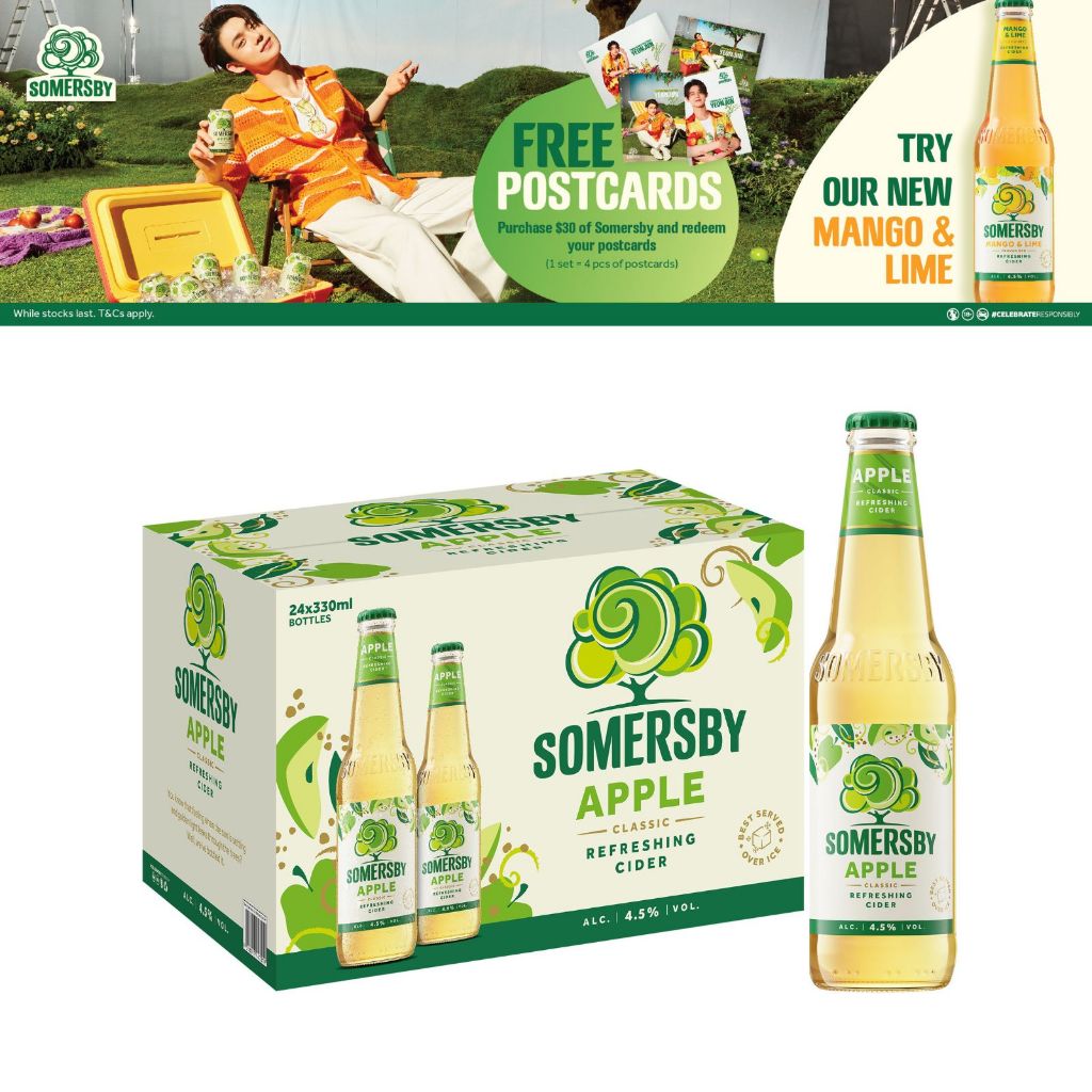 [1 Carton] Somersby Apple Cider Pint Bottle (24x330ml) | Shopee Singapore