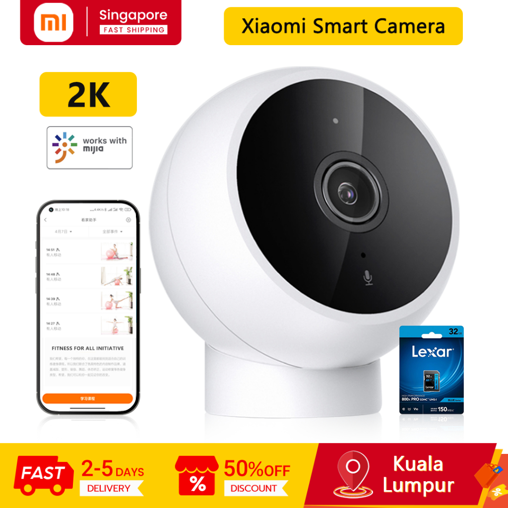 Xiaomi Smart Camera 2K Infrared Night Vision Two-Way Speech WiFi CCTV ...
