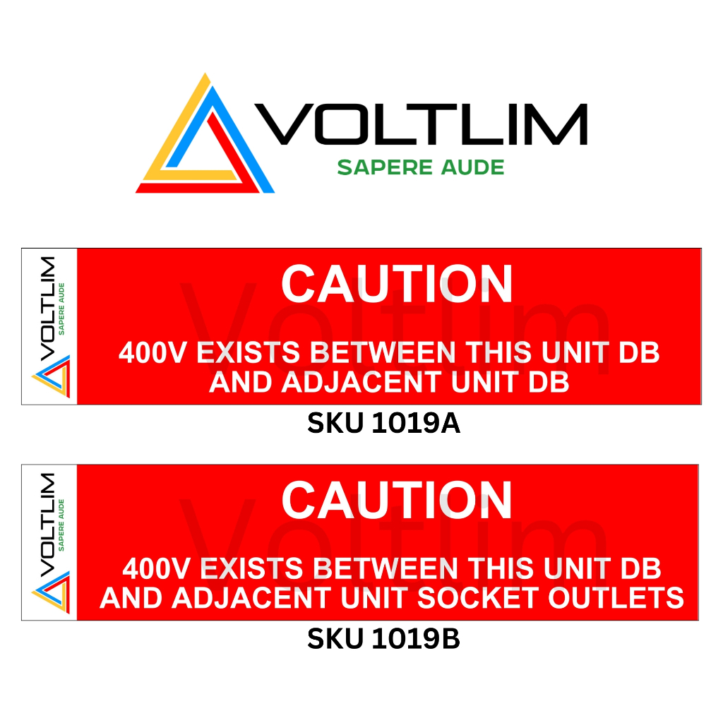 Electrical Warning Notice 400V Exists Between Warning Label Sticker ...