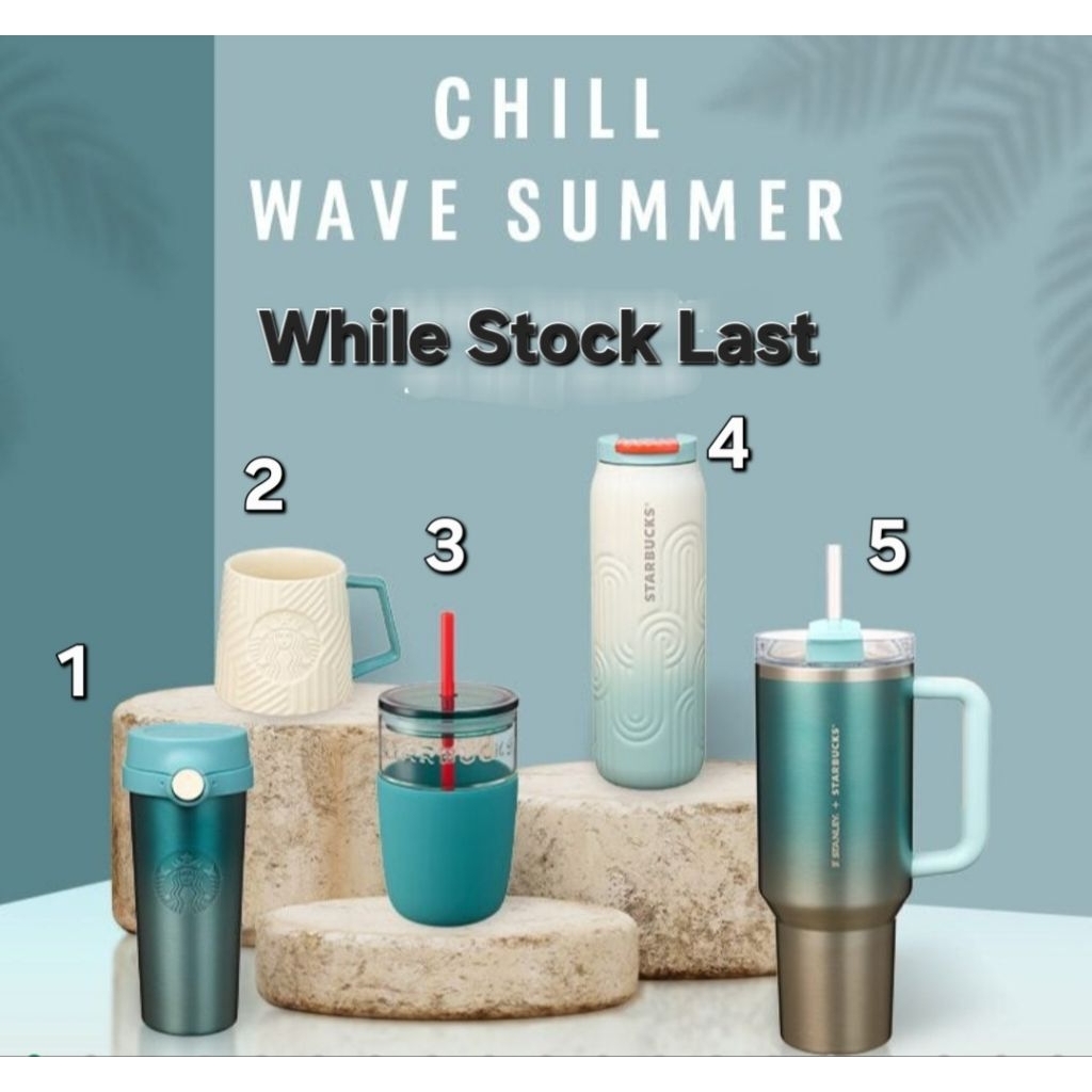 Starbucks Stanley Chill Wave Summer Stainless Steel Tumbler 40oz (1 ...
