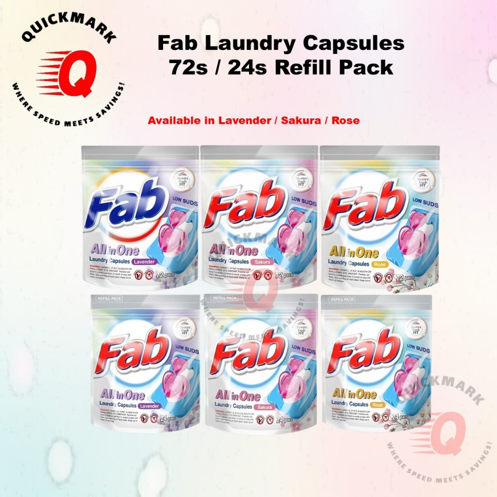 [NEW] Fab All-In-One Laundry Capsules 72s & 24s / Available in Sakura ...