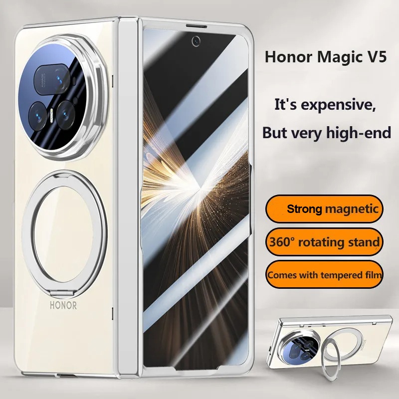 [SG] Honor Magic V5 Case - Front Back Plated PC Glass Screen Protector ...