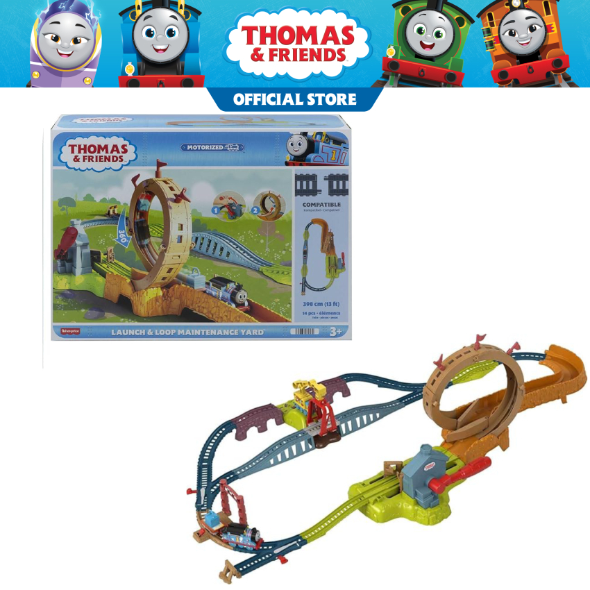 Thomas & Friends Launch & Loop Maintenance Yard Toy Train and Track Set ...