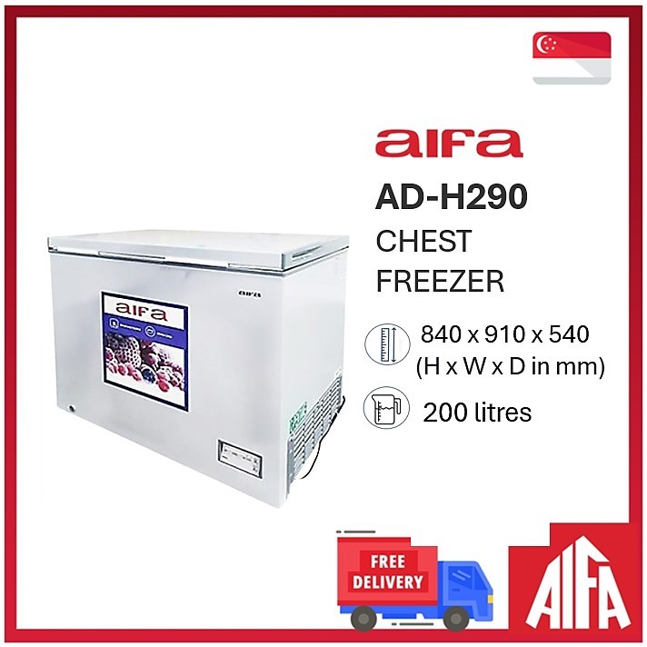 Aifa AD-H290 Commercial Chest Freezer, 200L Capacity, Top Opening Door ...