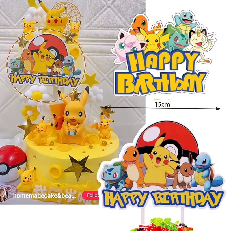 [1/7pcs] Pikachu cake topper pokemon decoration figurine pokemon ...