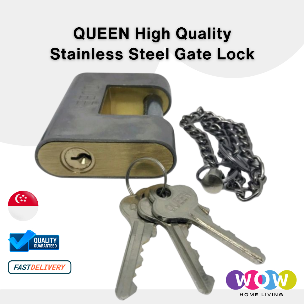 "QUEEN" High Quality Stainless Steel Gate Lock | Shopee Singapore