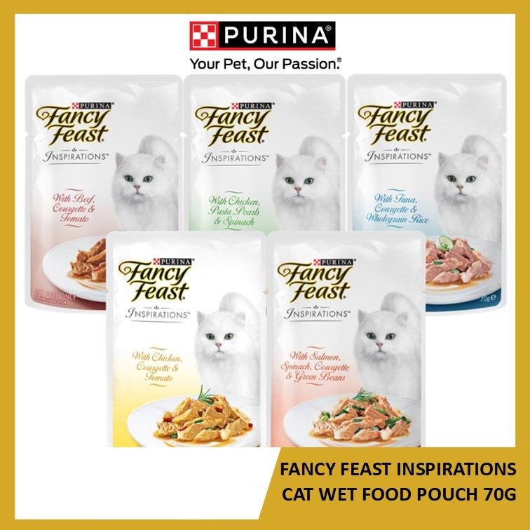 [Bundle of 12/24] Fancy Feast Inspirations Cat Adult Wet Pouch Food 70g ...