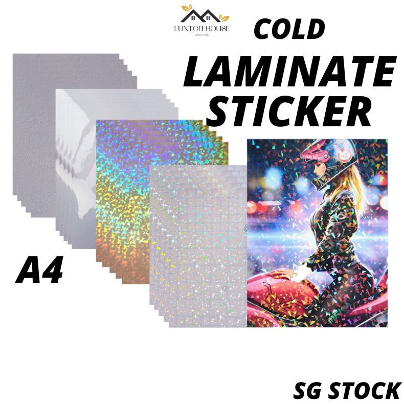 {SG} 5PCS A4 Peel & Stick Cold Laminate Sheet Transparent Photo Top ...